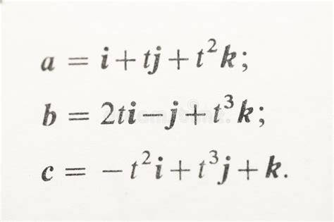 Mathematical Formulas And Vector Calculations Close Up Of