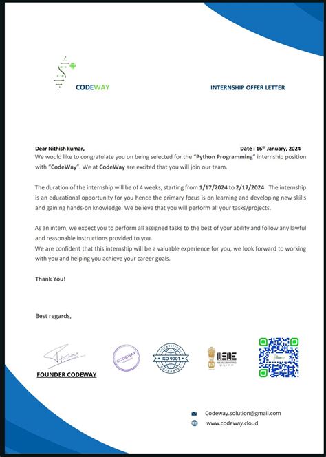 Niteesh Kumar Sunnapu On Linkedin Codeway Internship Pythonprogramming