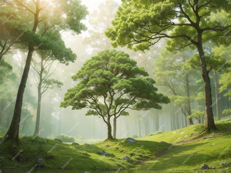Premium Photo A Beautiful Forest Background With A Tree 3d Rendering