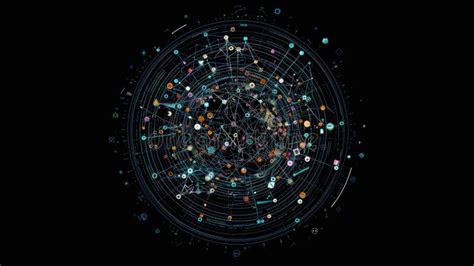 Abstract Digital Interface With Circular Patterns And Glowing Lines