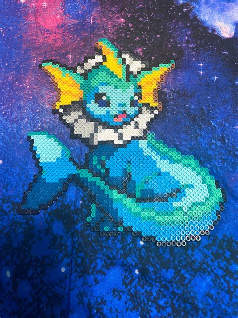 Vaporeon Pixel Perler Art Etsy