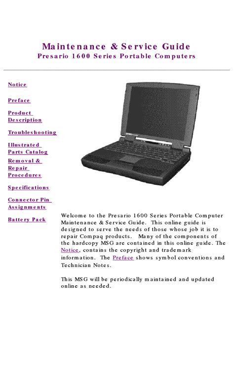 COMPAQ PRESARIO SERIES Service Manual Download Schematics Eeprom Repair Info For