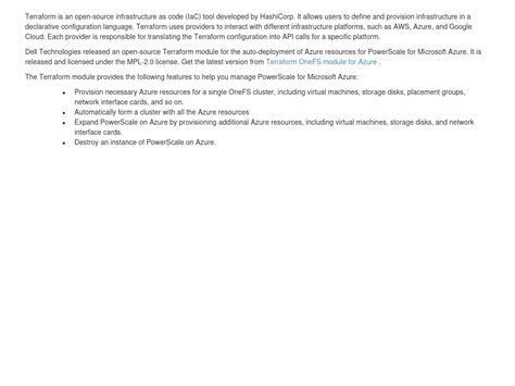 Terraform Dell Powerscale For Microsoft Azure Deployment Guide Dell Technologies Info Hub