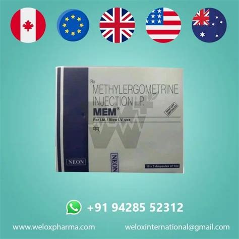 Mem Methylergometrine 0 2mg Injection At Rs 20 Vial Nana Varachha Surat Id 2853469089530