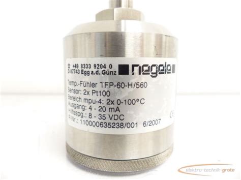 Negele TFP H Temperature Sensor X Pt MA VDC In Remscheid North Rhine