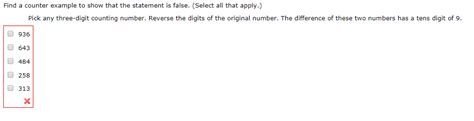 Solved Find A Counter Example To Show That The Statement Is