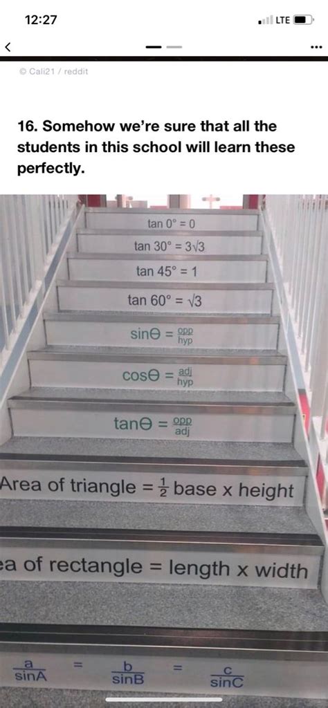 Formulas On Stairs For Easy Learning