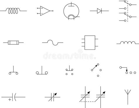Símbolos De Circuitos Electrónicos Símbolos Gráficos Para Componentes