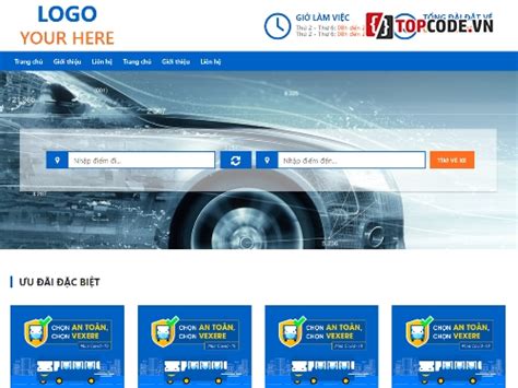 html css giao diện website bán vé xe