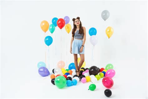 Pretty Young Woman Looking Straight Posing On White Background Free