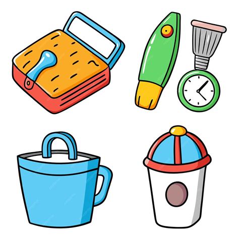 A Set Of Daily Objects Clipart Vector Art And Illustration Premium Ai