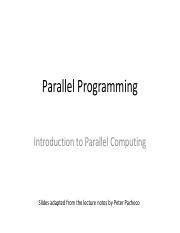 Lecture Introduction To Parallel Computing Pdf Parallel Programming Introduction To
