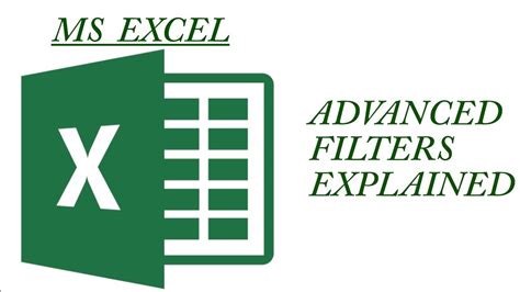 advanced filter in ms excel explained youtube