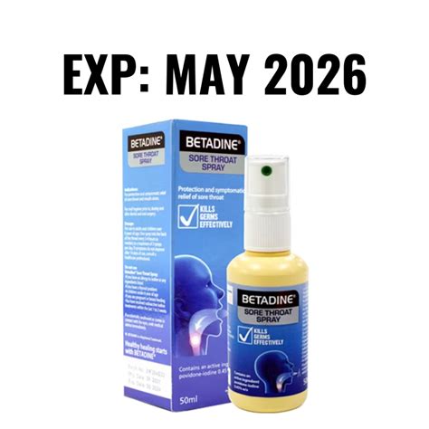 Betadine Sore Throat Spray 50ml Antiseptic Mouth Ulcer Bactidol Difflam