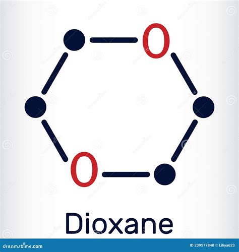 14 Dioxane Molecule Molecular Structure Ether Solvents Ball And