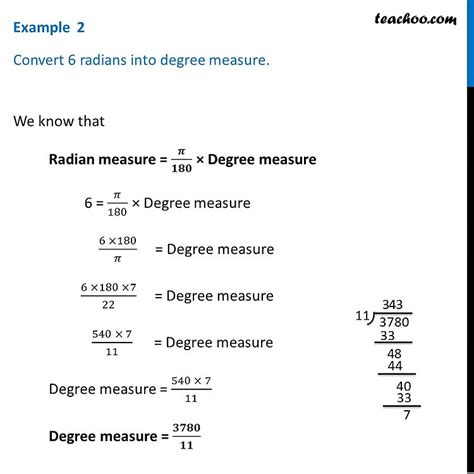 Example Convert Radians Into Degree Measure Class