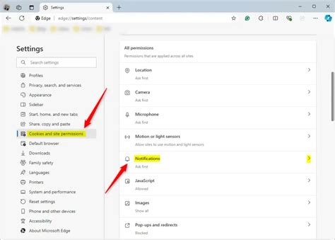How to enable or disable push notifications in Microsoft Edge - Geek Rewind