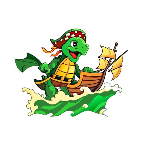 premium vector pirate turtle vecto