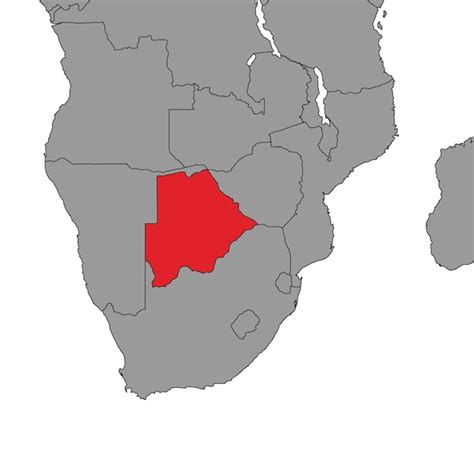 세계 지도 벡터 일러스트 레이 션에 보츠와나 프리미엄 벡터