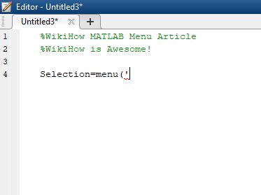 How To Create A Simple Menu For Functions In MATLAB WikiHow