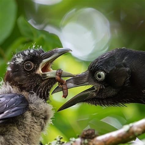 Free Feeding Fledgling Moment Image Bird Feeding Fledgling