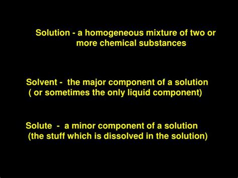 PPT Solution A Homogeneous Mixture Of Two Or More Chemical Substances PowerPoint