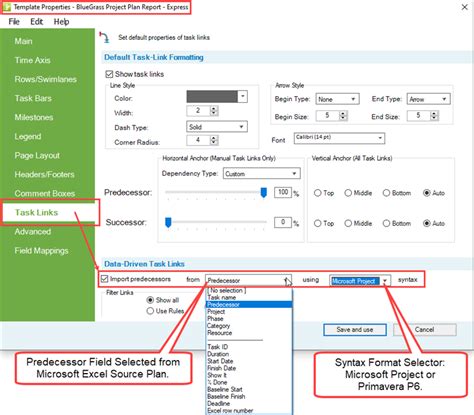 data driven task links for onepager express for version 7 0 onepager