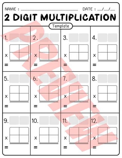 Regrouping Templates For Multi Digit Multiplication Set 3 By Numberwiz