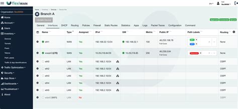 New Interfaces Layout Flexiwan