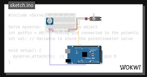 Potentiometer Servo Wokwi Esp32 Stm32 Arduino Simulator