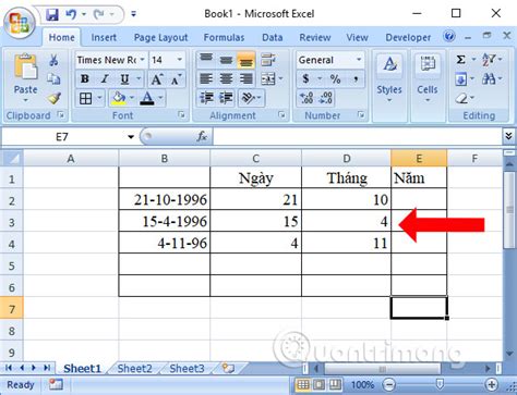 How To Separate The Date Month And Year Columns Into 3