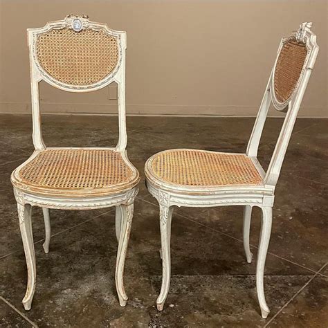 Pair 19th Century French Louis Xvi Painted Salon Chairs Chairish