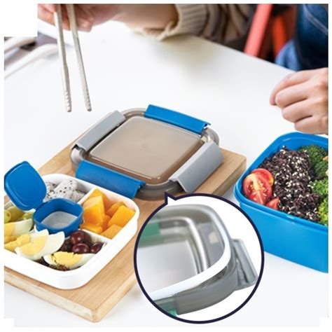 2 Tier Stacking Lunch Box With Sauce Holder Lunch Box Shopee Philippines