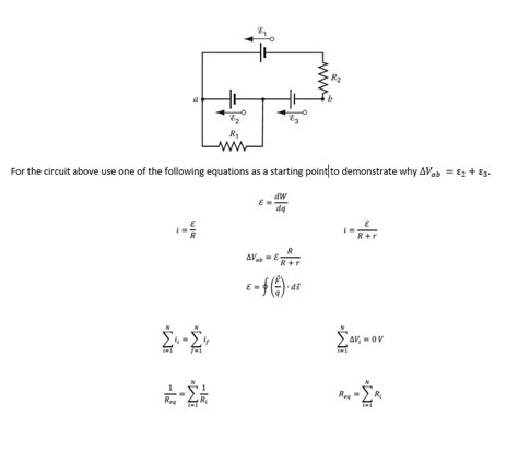 Solved For The Circuit Above Use One Of The Following