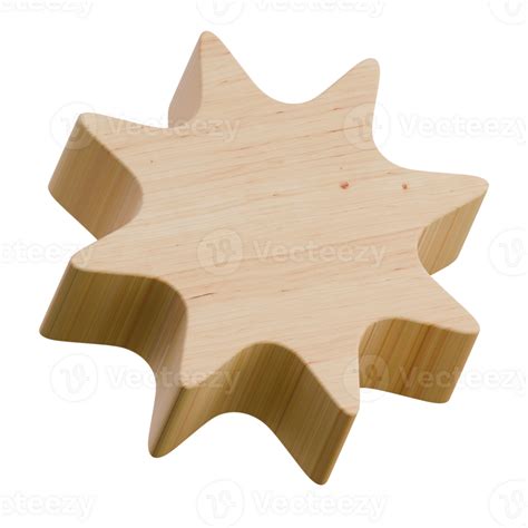 Octagram Star 3d Wooden Abstract Shape Icon 55158543 Png