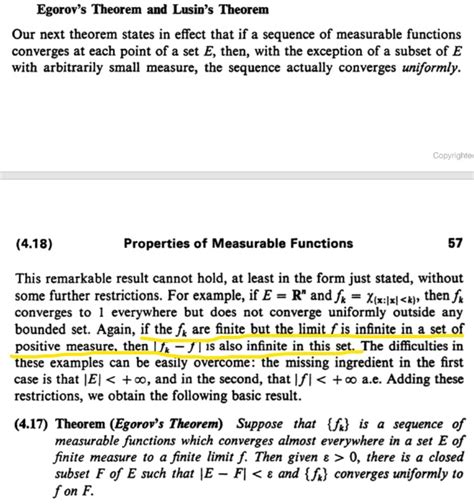 Real Analysis Counterexample Of Egorovs Theorem In Infinite Limit