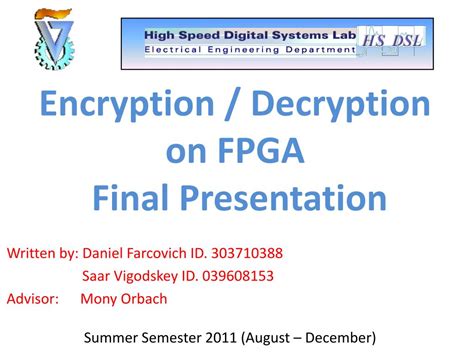 ppt encryption decryption on fpga final presentation powerpoint
