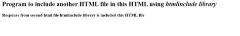 How To Include Another Html File In An Html File