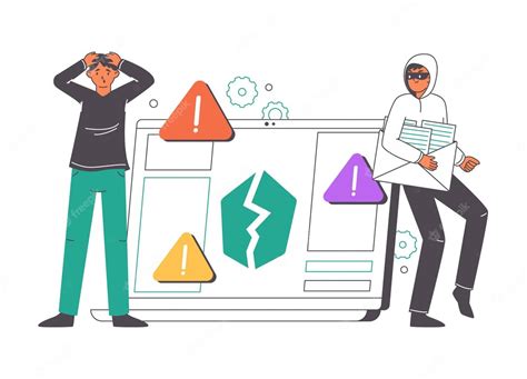 Premium Vector Cyber Scam Phishing Cyber Crime Concept Flat Vector Illustration Internet Fraud