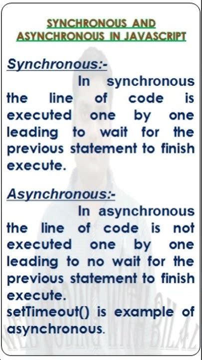 Synchronous And Asynchronous In Javascript In Urduhindi Web Coding