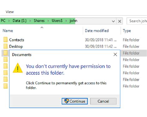admin cannot access users redirected folders itopia