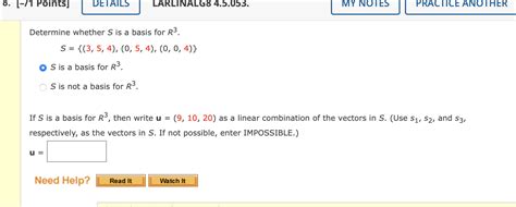 Solved Determine Whether S Is A Basis For R Chegg