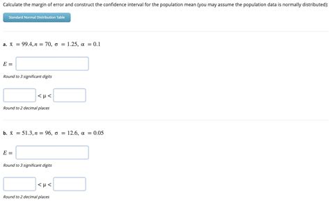 solved a x‾ 99 4 n 70 σ 1 25 α 0 1e round to 3 ﻿significant