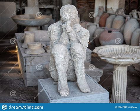 Pompeii Human Fossils Remains In The Campania Region Of Italy Editorial Stock Image Image Of