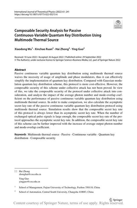 composable security analysis for passive continuous variable quantum