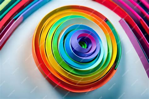 Premium Photo A Rainbow Colored Circle Is Shown In A Close Up View