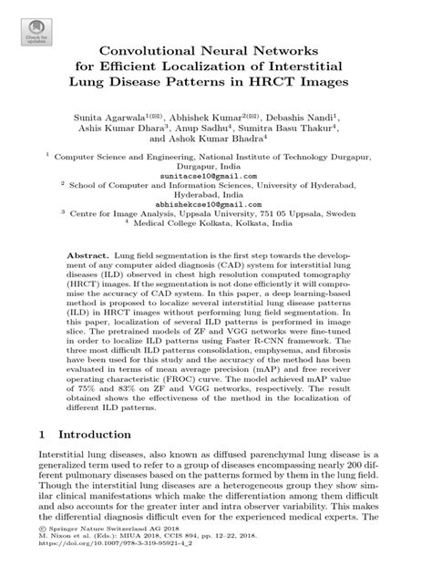 Convolutional Neural Networks For E Cient Localization Of Interstitial Lung Disease Patterns In