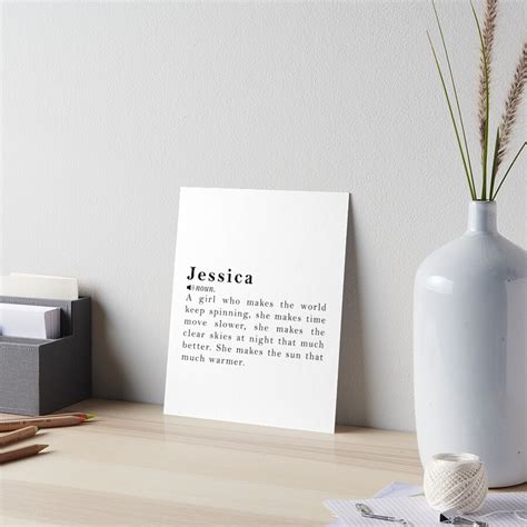 Jessica Name Definition Meaning Art Board Print For Sale By