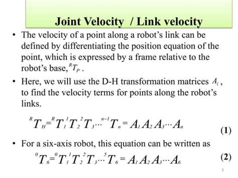 Robot Arm Dynamics Ppt Unit Iiipptx