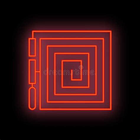 Neon Red Cpu Chip Processing Data On Motherboard Stock Illustration